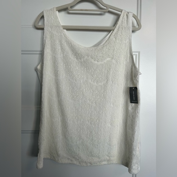 Van Heusen | Tops | Nwt Van Heusen Cream Lace Front Tank Top Xxl | Poshmark